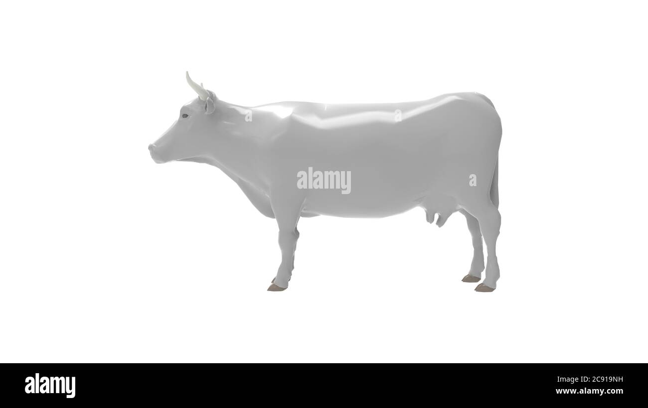 3D rendering of a cow cattle live stock farm live stock isolated on ...