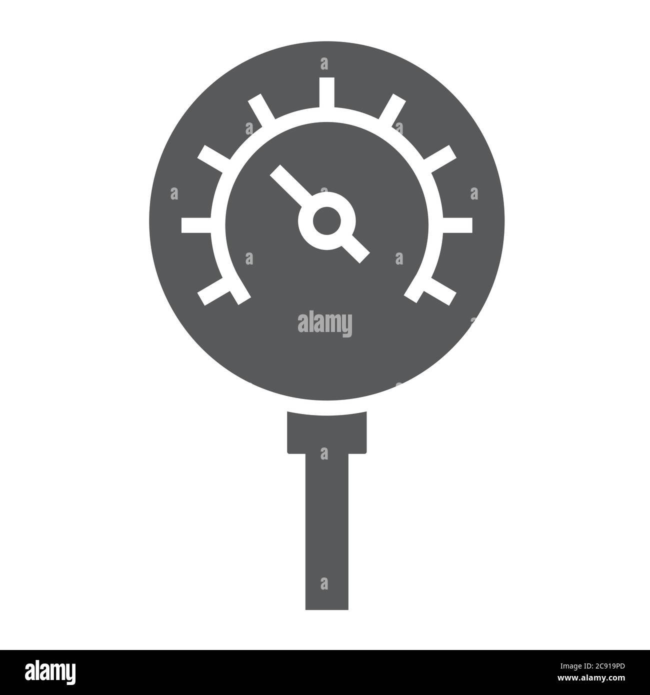 Oil manometer glyph icon, control and meter, pressure gage sign, vector ...