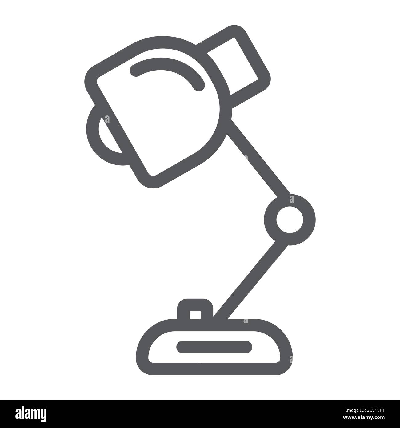 Table lamp line icon, light and electricity, desk lamp sign, vector ...