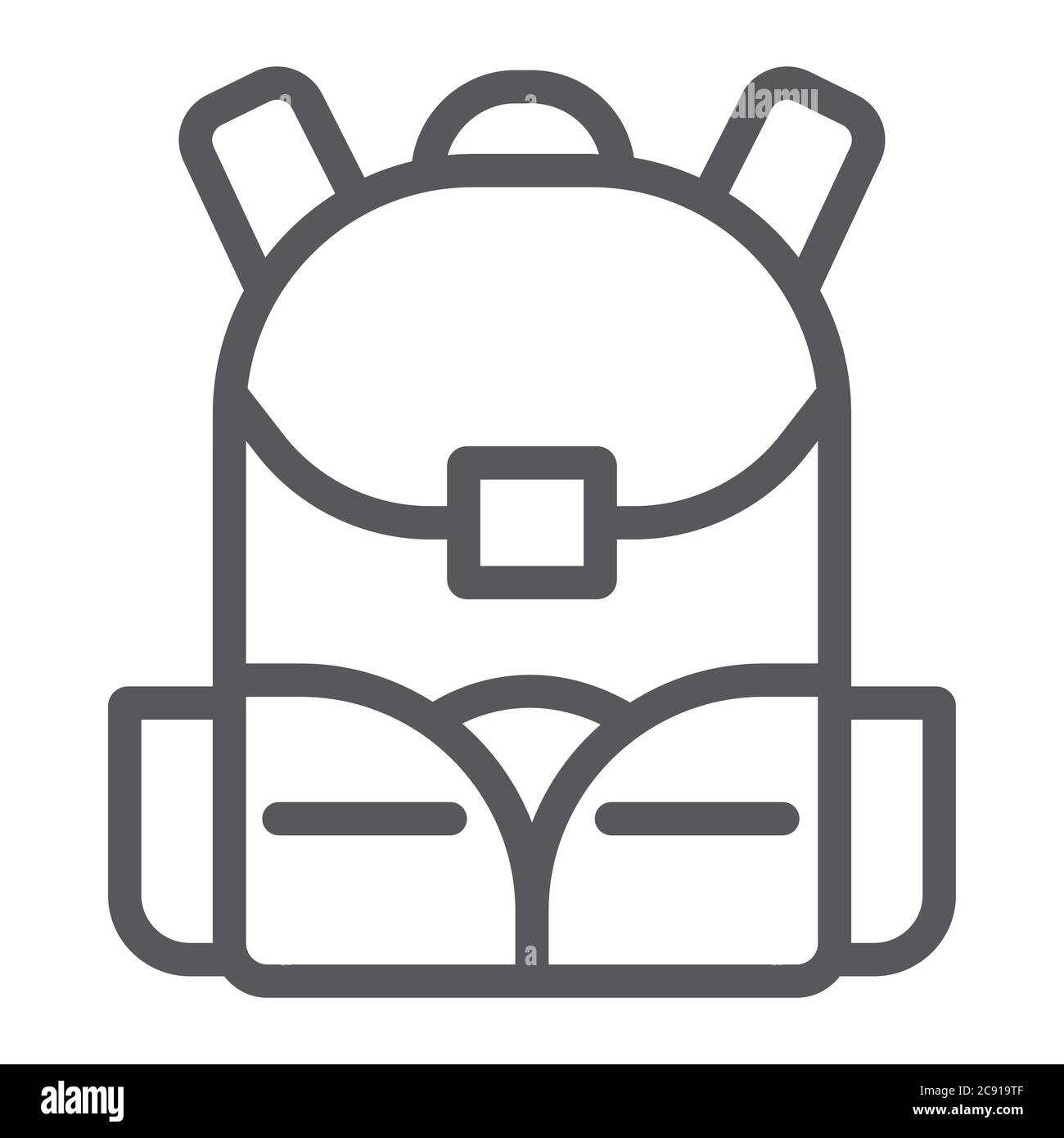 Schoolbag line icon, rucksack and bag, backpack sign, vector graphics ...