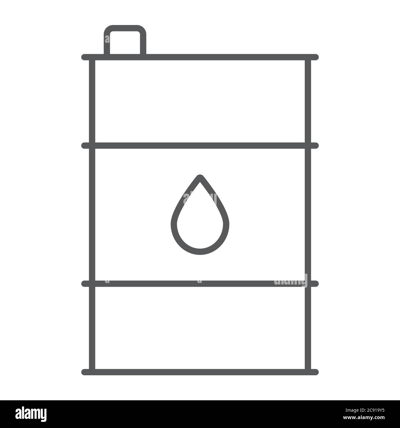 Oil barrel thin line icon, container and industry, oil tank sign ...
