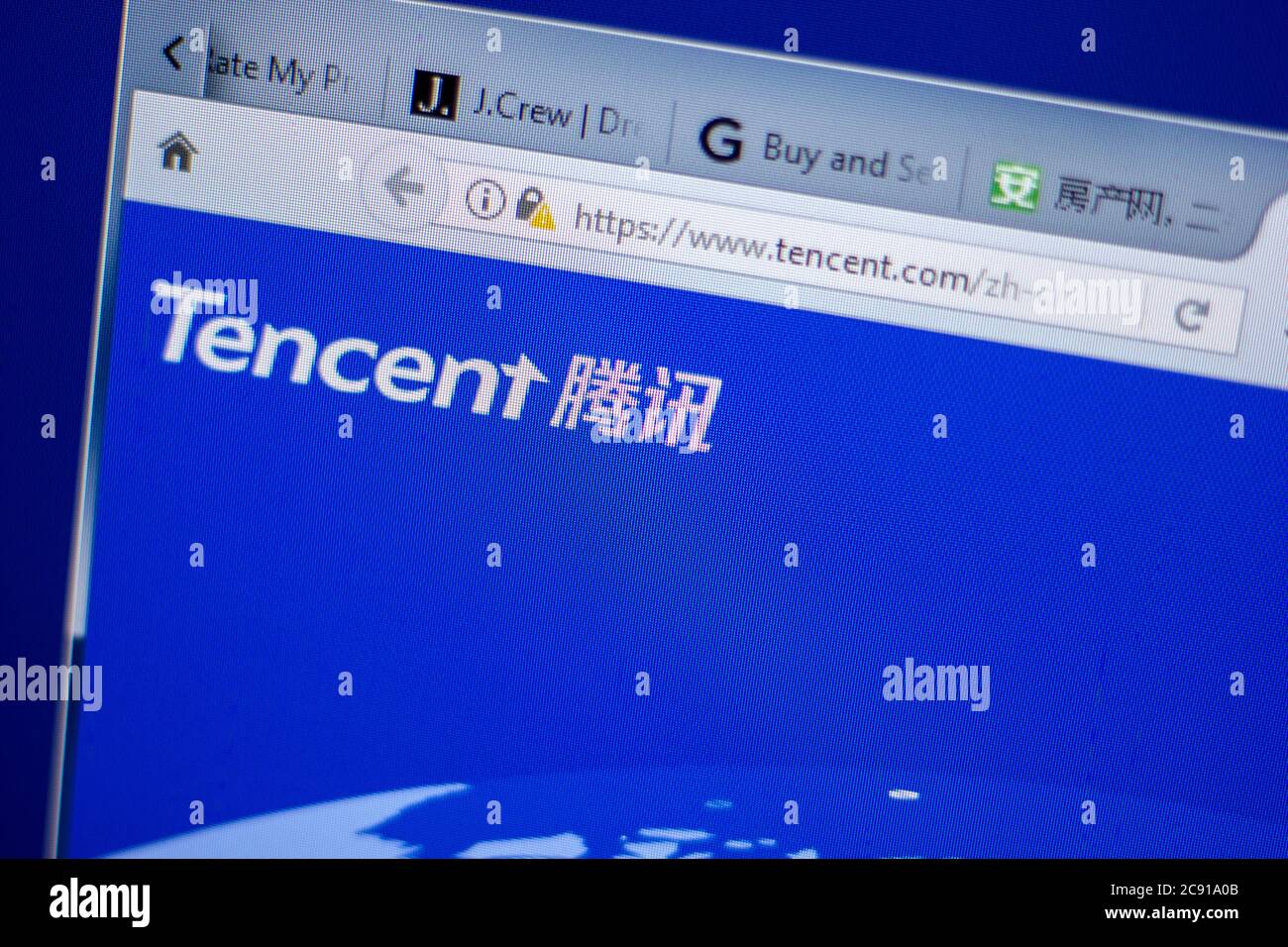 Ryazan, Russia - June 05, 2018: Homepage of Tencent website on the ...