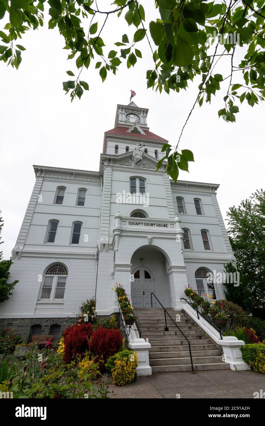 Corvallis, Oregon, USA - May 11, 2015: The entrance to the Benton ...