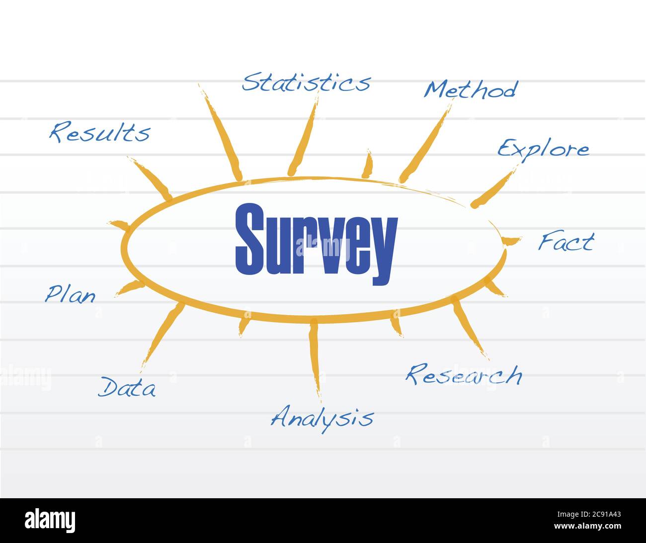 Survey model diagram illustration design over a white background Stock ...