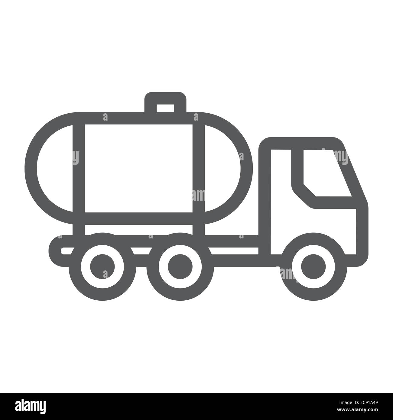 Oil tank line icon, fuel and car, oil transportation sign, vector ...