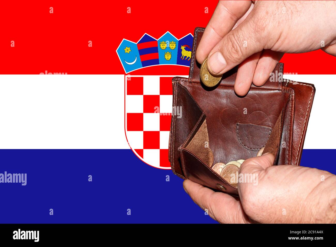 empty wallet shows the global financial economic crisis triggered by ...