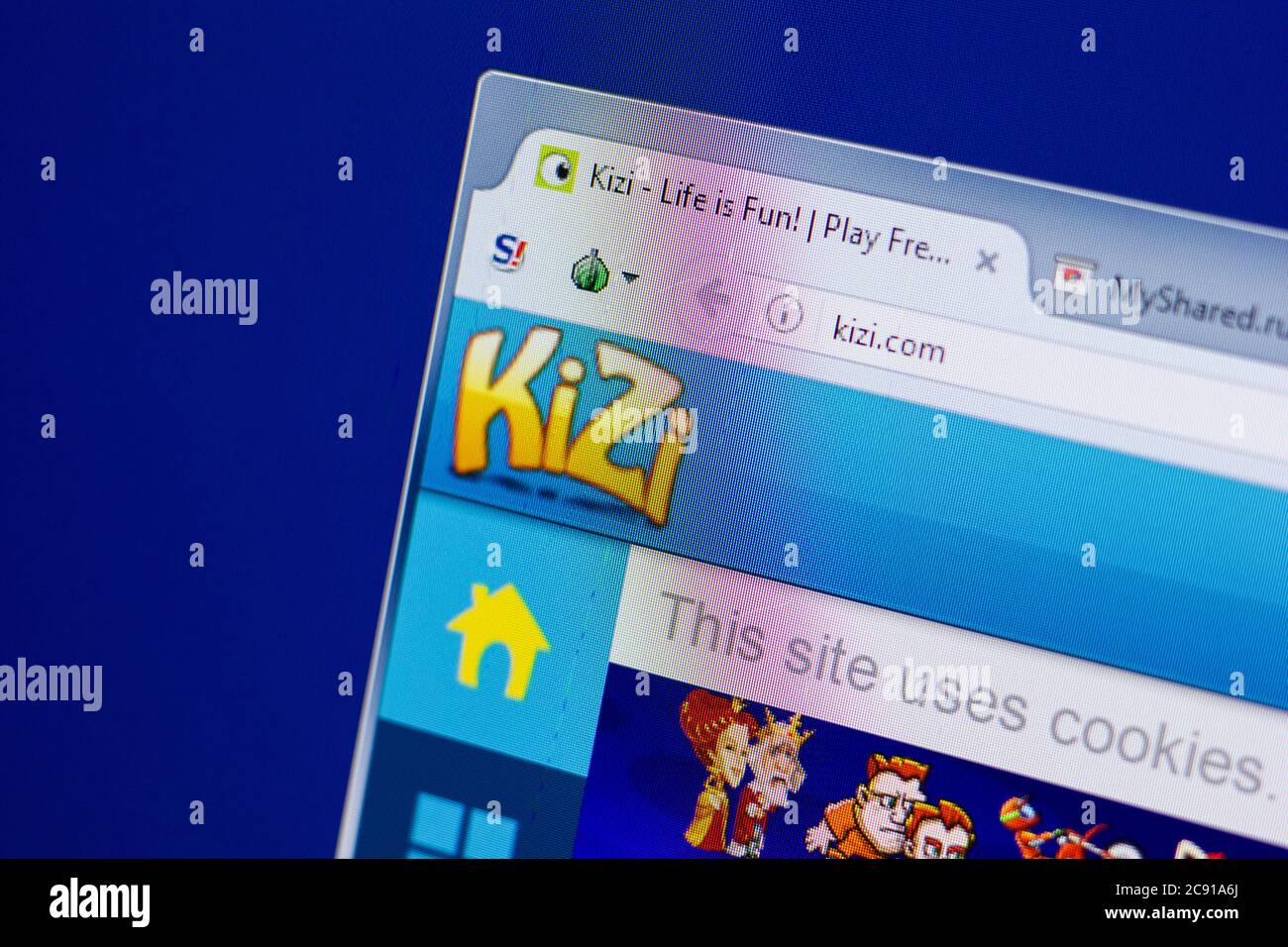 Ryazan, Russia - June 16, 2018: Homepage of Kizi website on the display ...