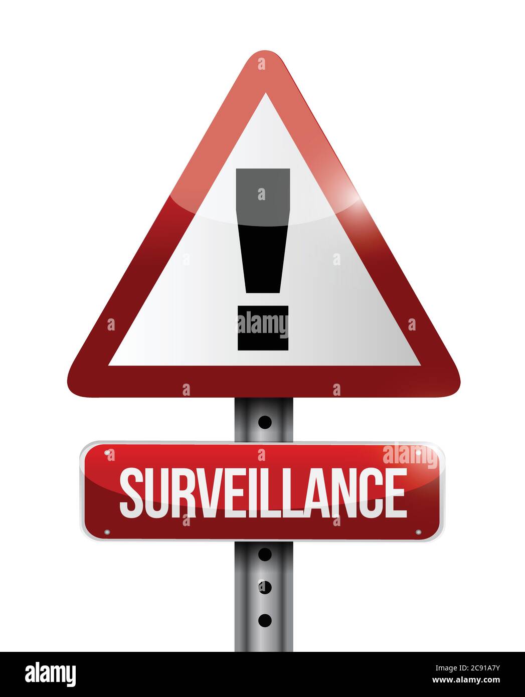 Surveillance road sign illustration design over white Stock Vector ...