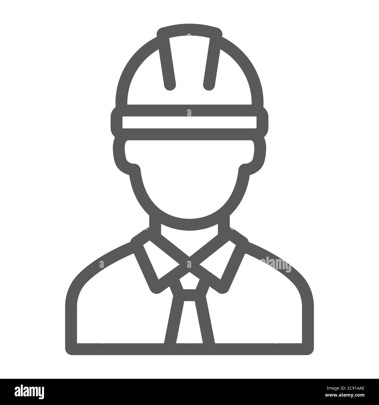 Oilman line icon, industy and man, worker sign, vector graphics, a ...
