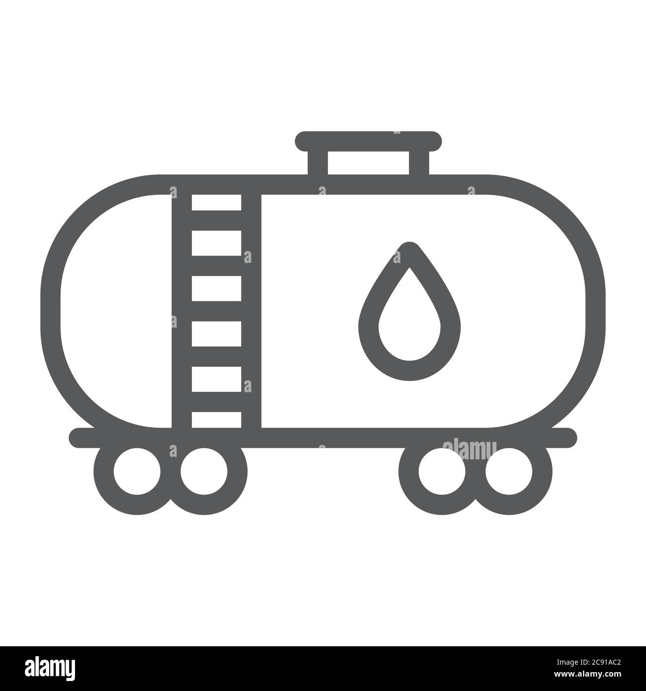 Oil tank line icon, industy and container, fuel train sign, vector ...