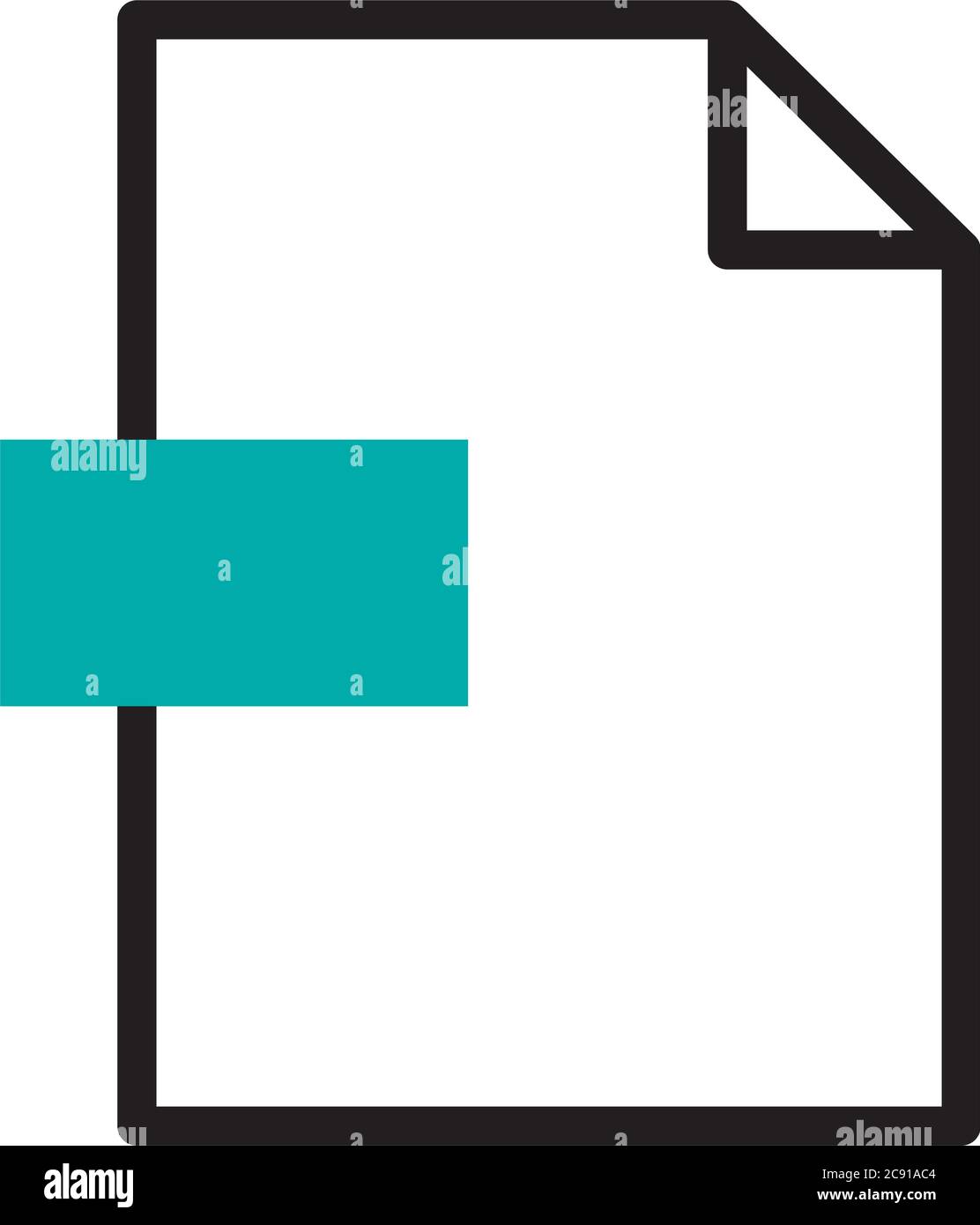 document file icon over white background, half line half color style ...