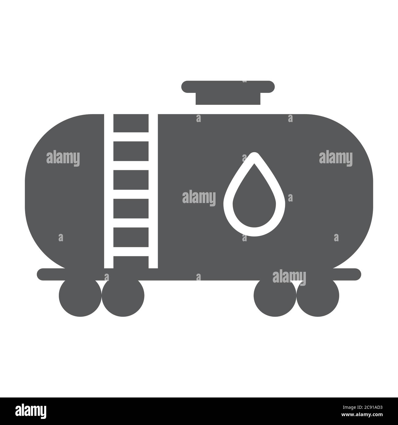 Oil tank glyph icon, industy and container, fuel train sign, vector ...