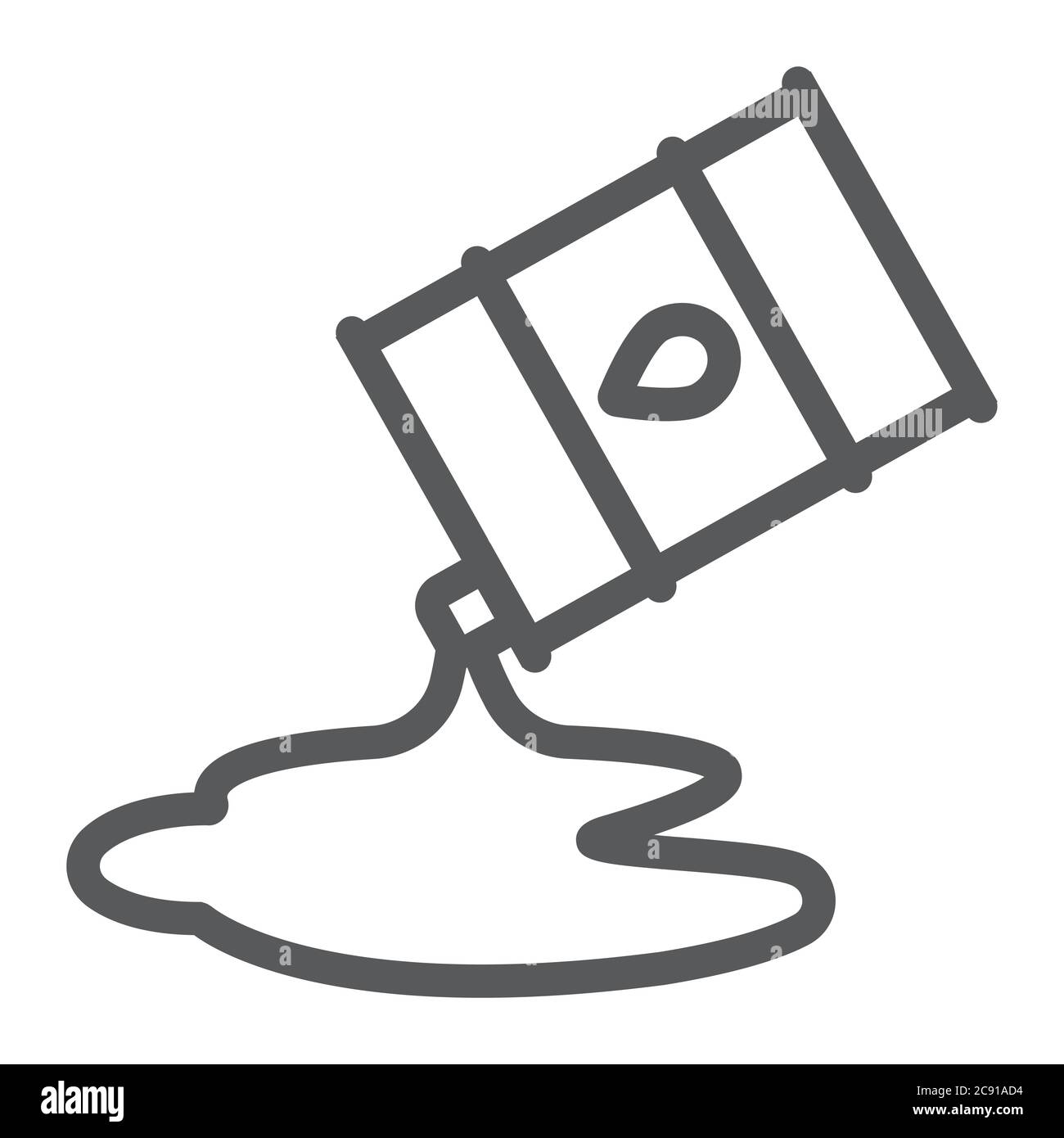 Oil spill line icon, fuel and storage, oil barrel sign, vector graphics ...