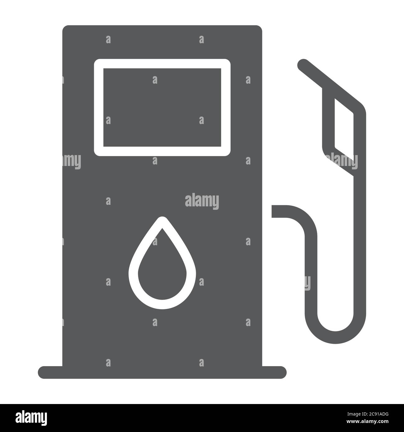 Gas station glyph icon, fuel and gasoline, filling station sign, vector ...