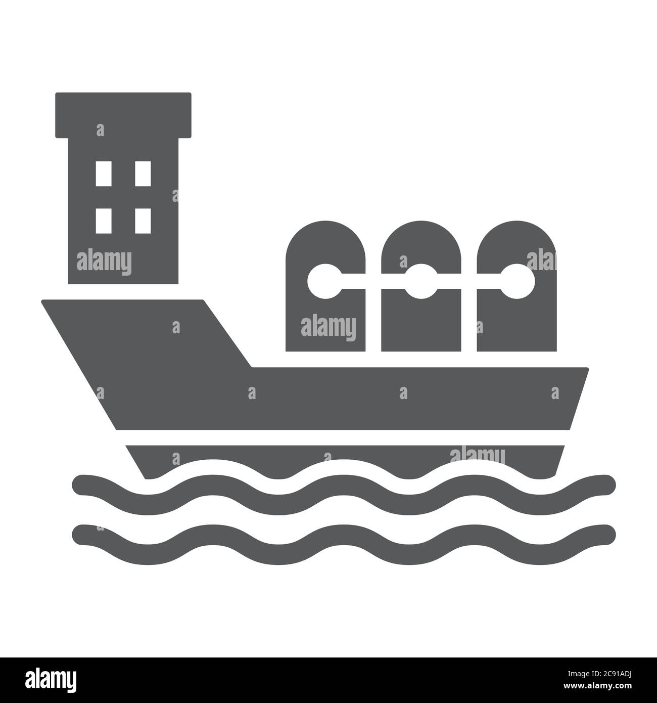 Oil tanker glyph icon, industrial and boat, oil ship sign, vector ...