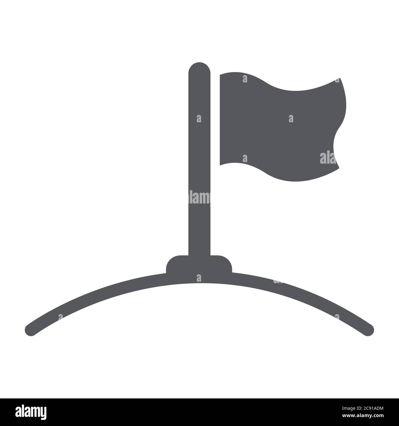 Flag glyph icon, direction and pennant, flagpole sign, vector graphics ...