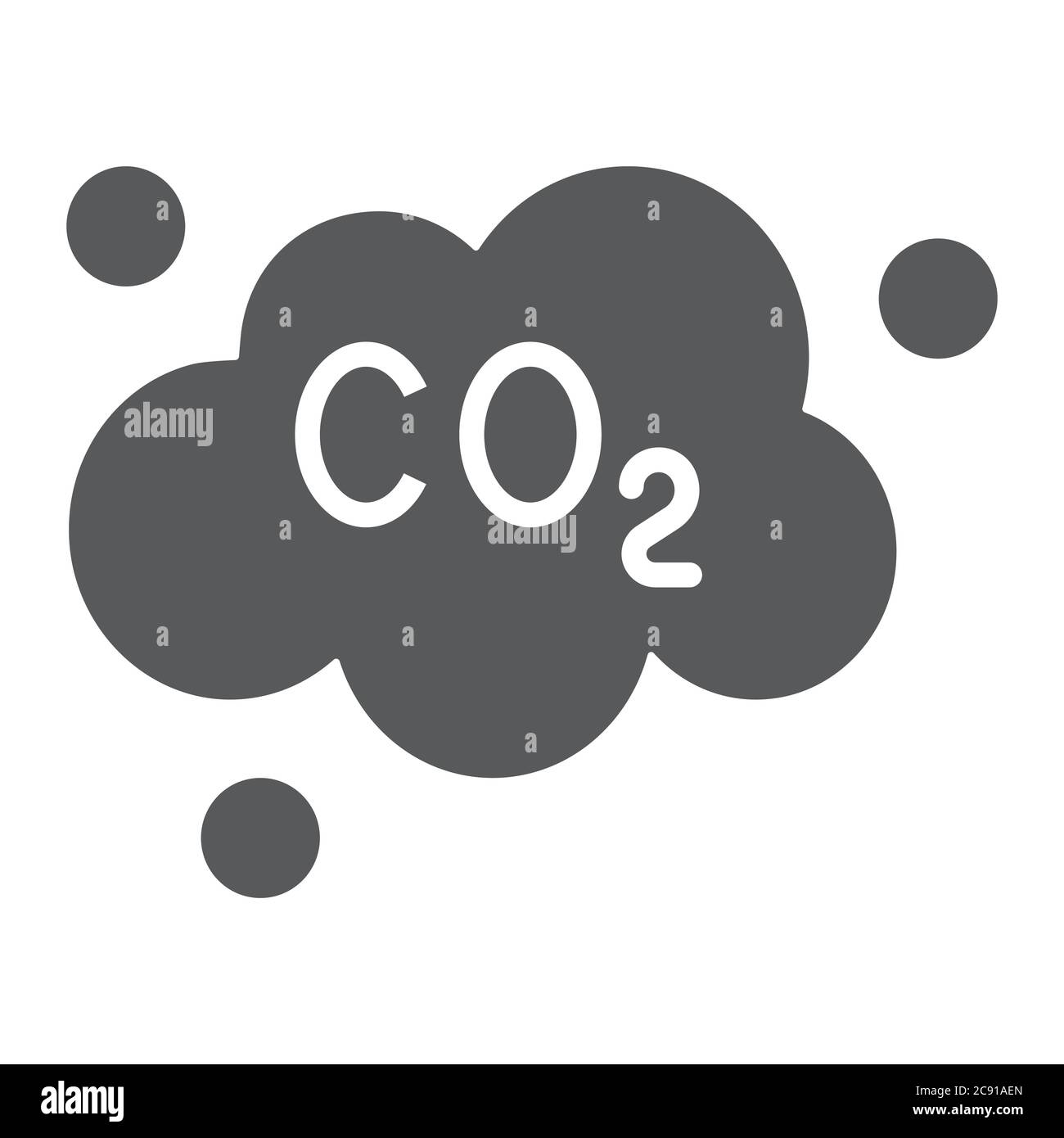 Pollution co2 glyph icon, ecology and dioxide, co2 emissions cloud sign ...