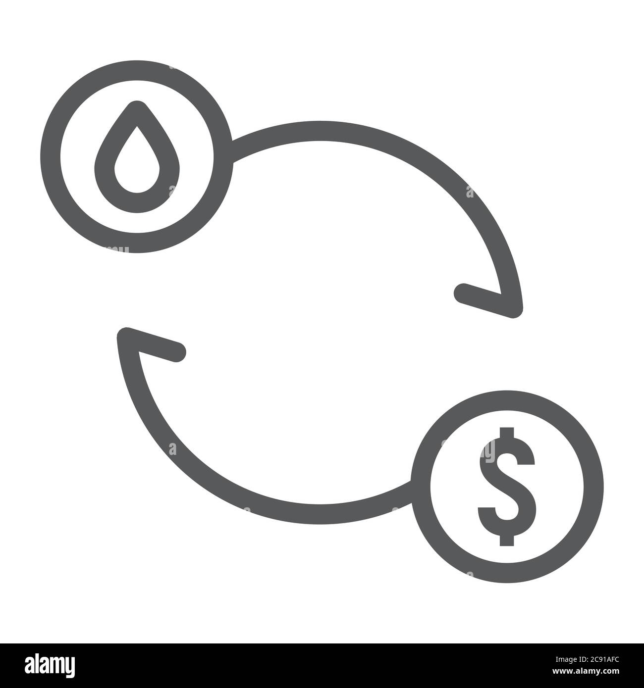 Oil exchange line icon, fuel and cost, oil price sign, vector graphics ...
