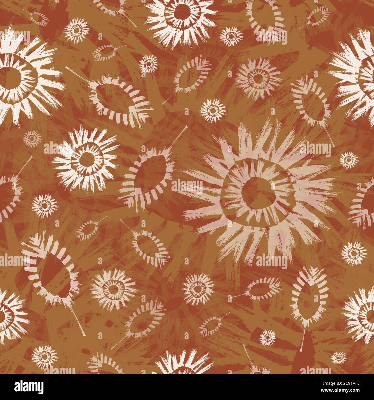 Raster ethnic and tribal motifs seamless pattern background. Earthy ...