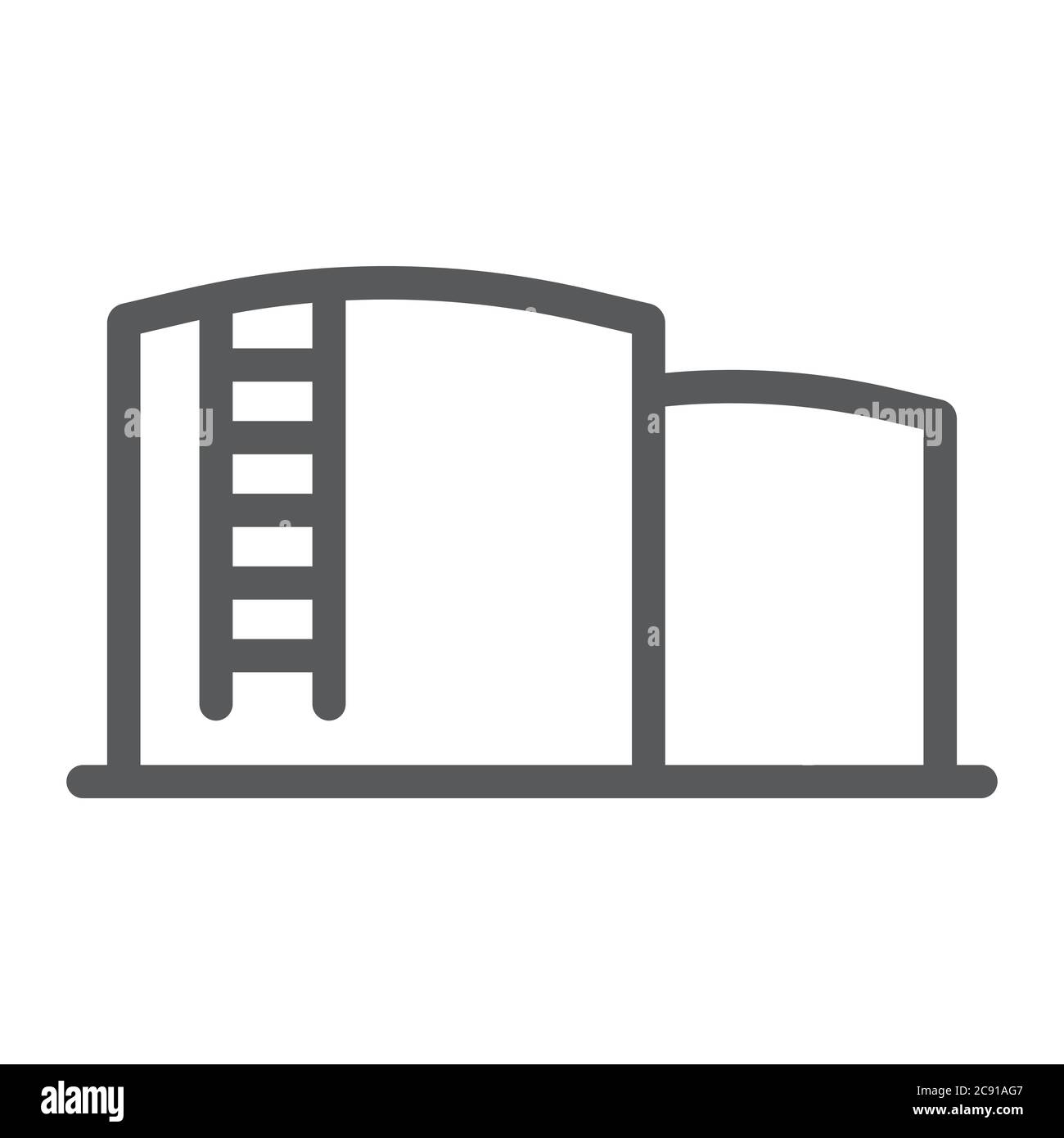 Oil storage line icon, fuel and industry, oil tank sign, vector ...