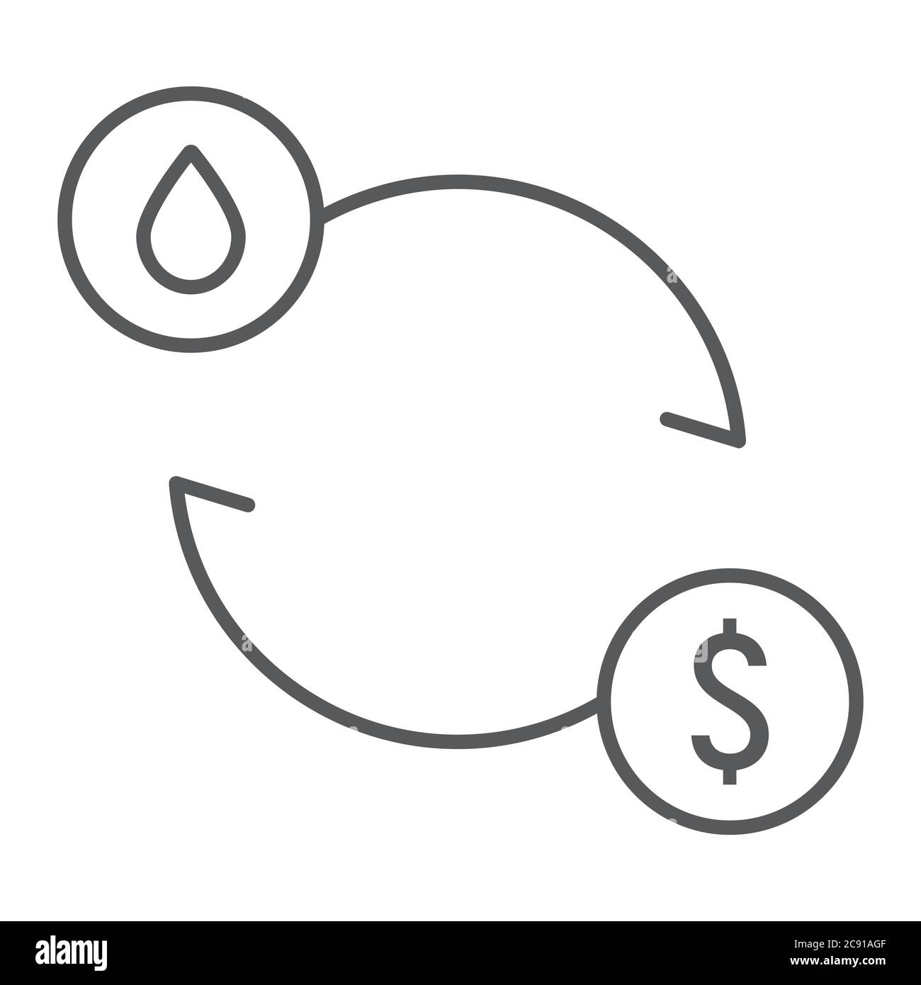 Oil exchange thin line icon, fuel and cost, oil price sign, vector ...
