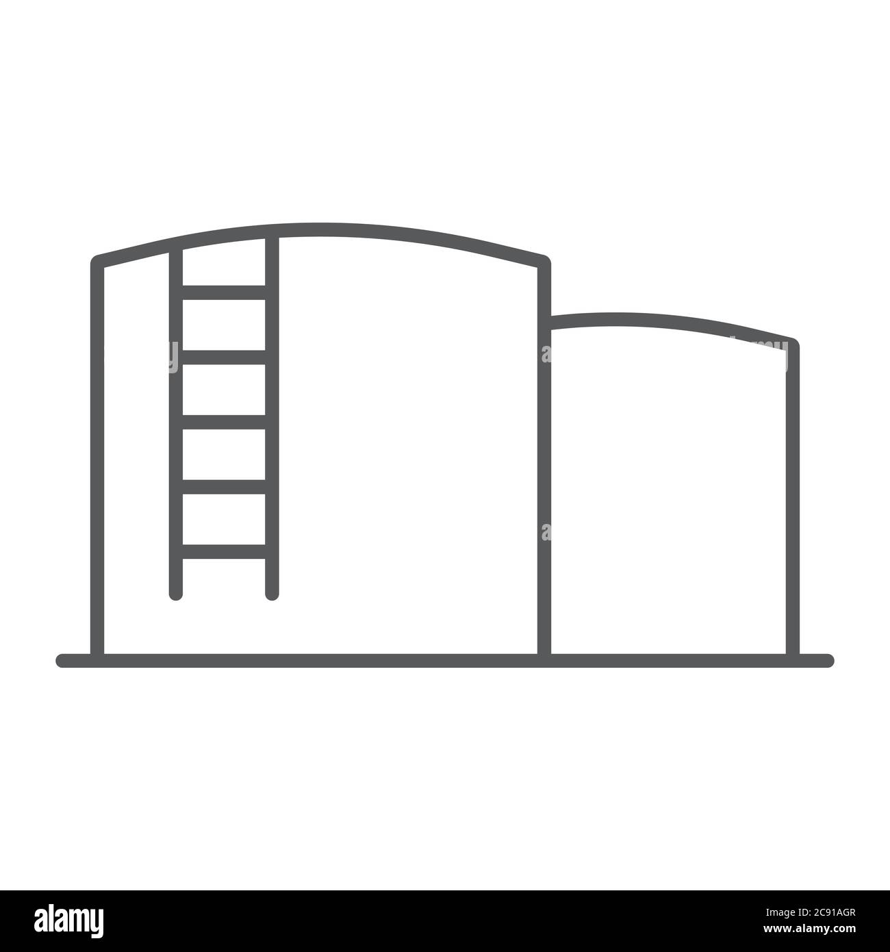 Oil storage thin line icon, fuel and industry, oil tank sign, vector ...