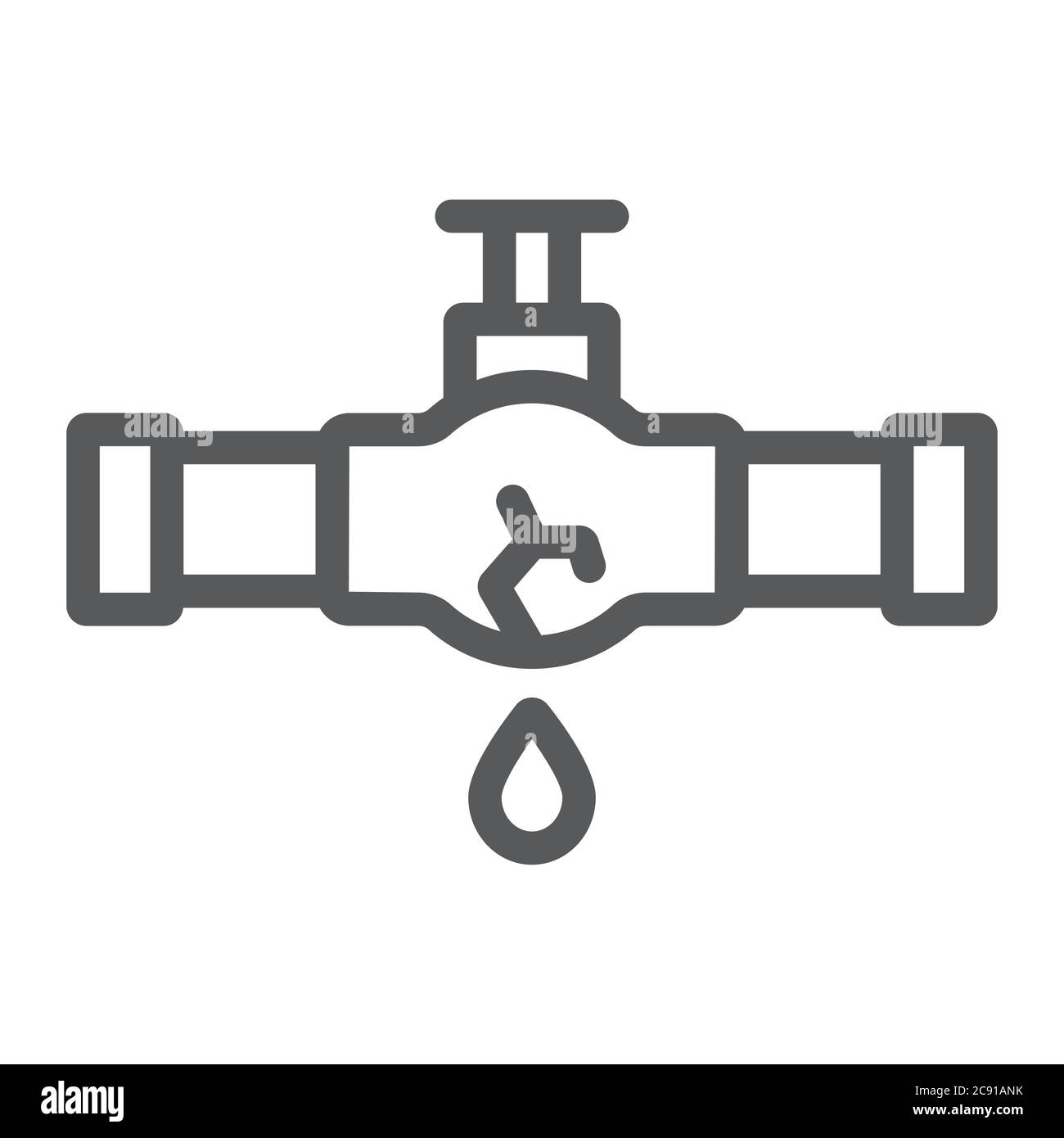 Burst oil pipe line icon, crack and plumber, oil leak sign, vector ...