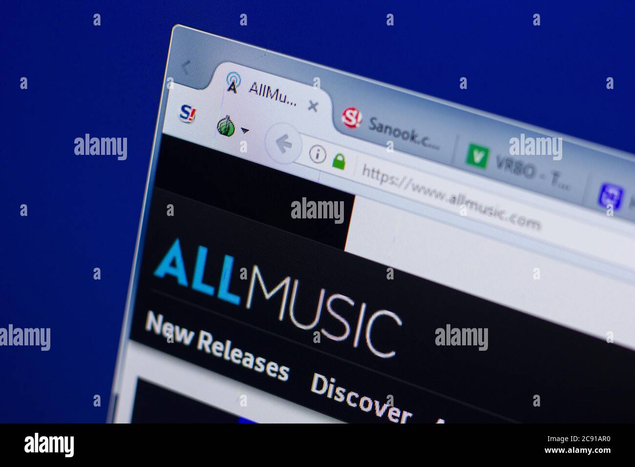 Ryazan, Russia - June 17, 2018: Homepage of AllMusic website on the ...