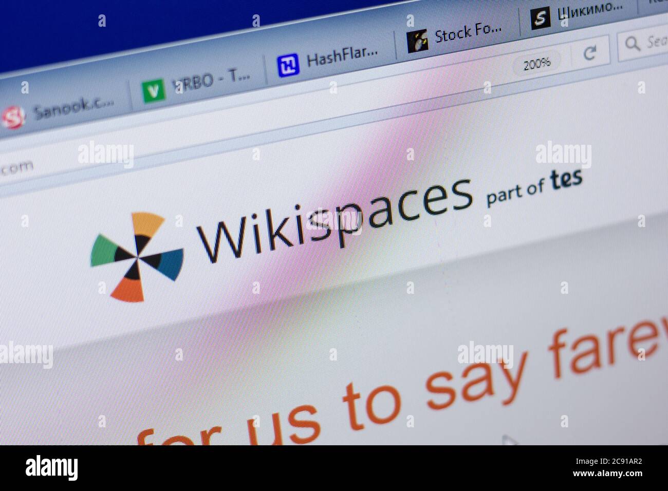 Ryazan, Russia - June 17, 2018: Homepage of WikiSpaces website on the ...