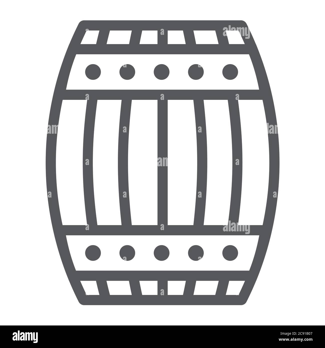 Barrel line icon, container and storage, wooden keg sign, vector ...