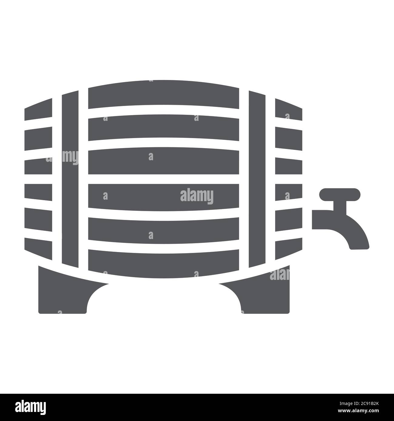 Barrel of beer glyph icon, alcohol and pub, brewery sign, vector ...