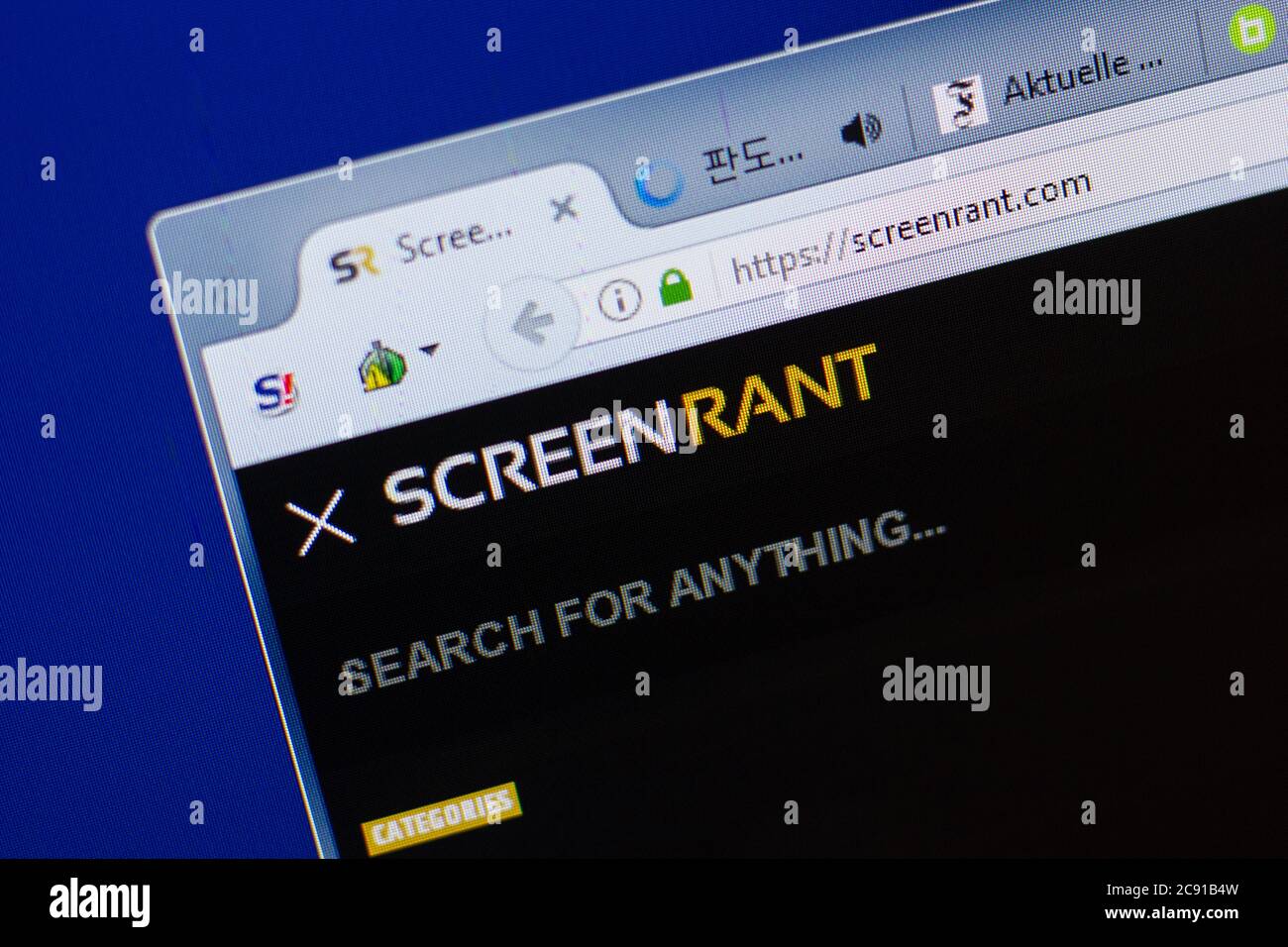 Ryazan, Russia - June 16, 2018: Homepage of ScreenRant website on the ...