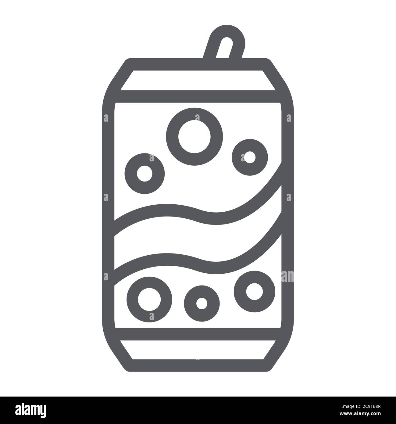 Soda can line icon, drink and beverage, aluminum can sign, vector ...