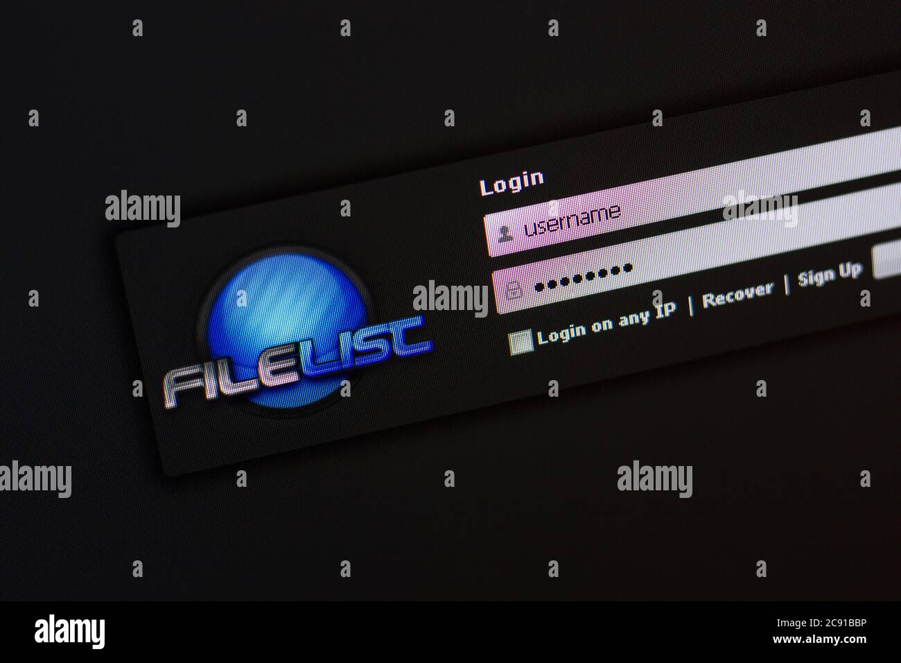 Ryazan, Russia - June 16, 2018: Homepage of FileList website on the ...