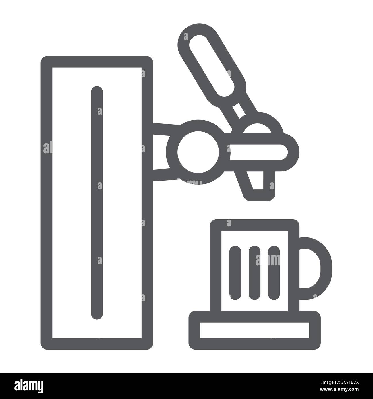 Beer tap line icon, beverage and brewery, bar tap sign, vector graphics ...