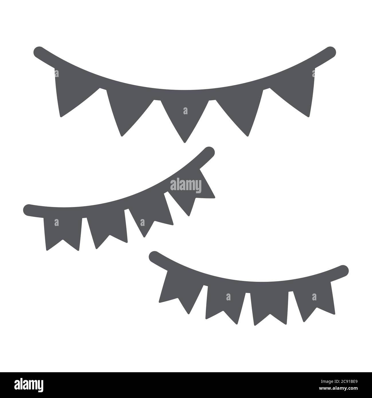 Garlands glyph icon, festive and decor, party garland sign, vector ...
