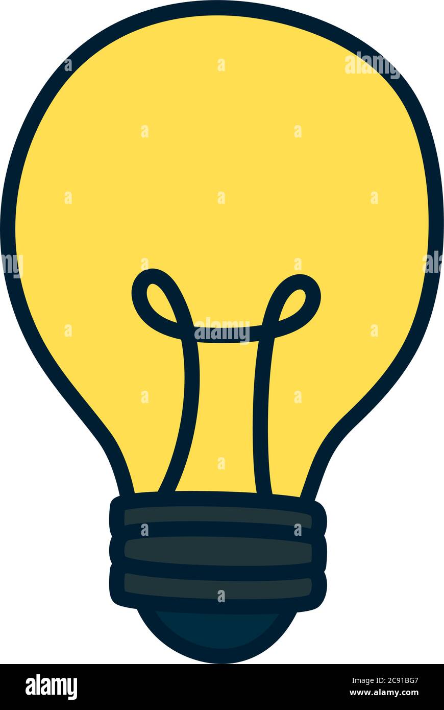 bulb light icon over white background, fill and line style, vector ...