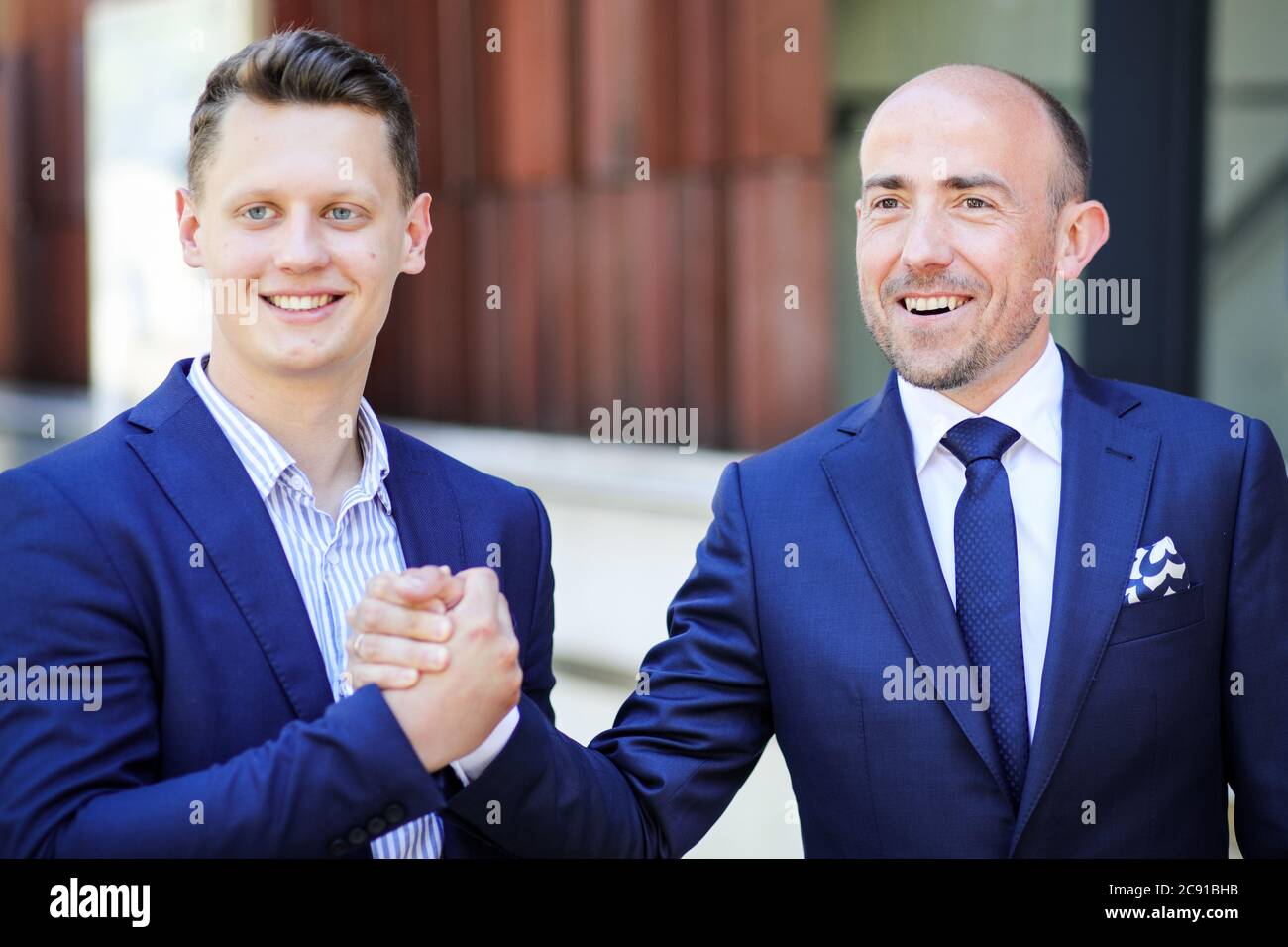 Borys Budka poses for a photo with his young supporter after press ...