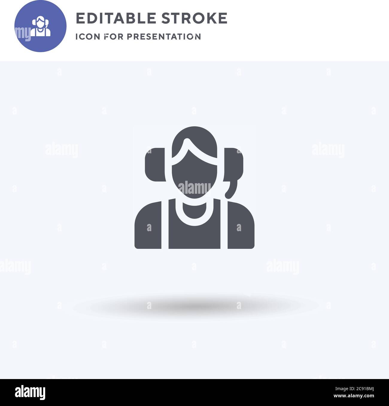 Assistant icon vector, filled flat sign, solid pictogram isolated on ...