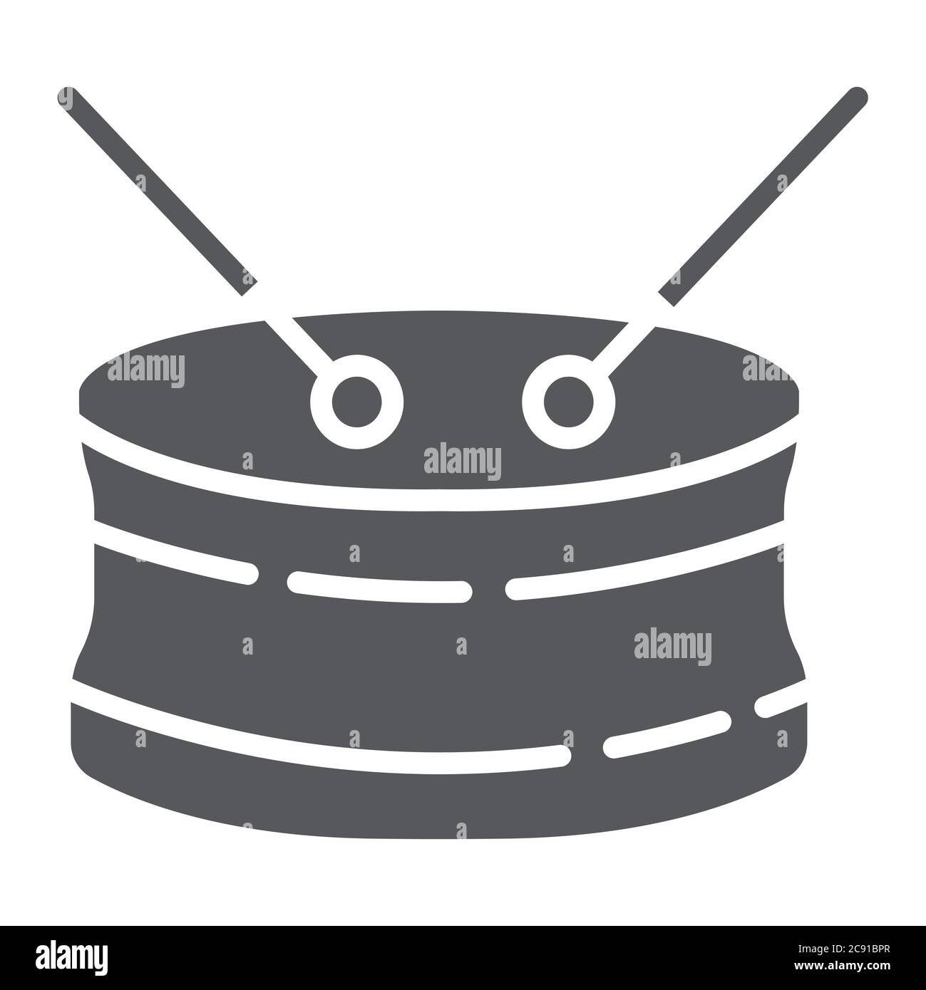 Snare drum glyph icon, musical and instrument, drums sign, vector ...