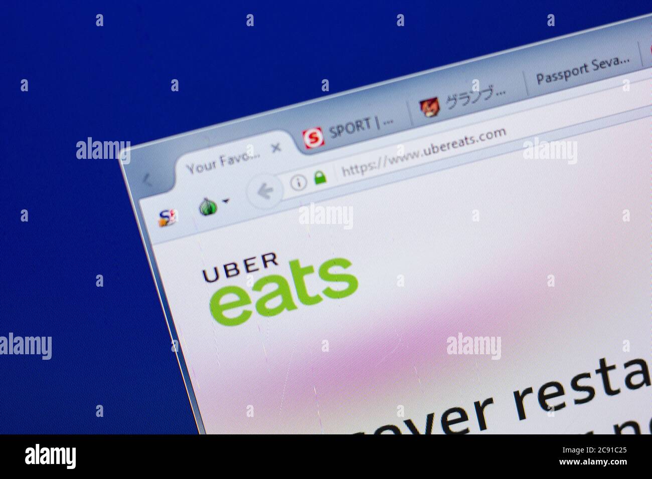 Ryazan, Russia - June 16, 2018: Homepage of UberEats website on the ...