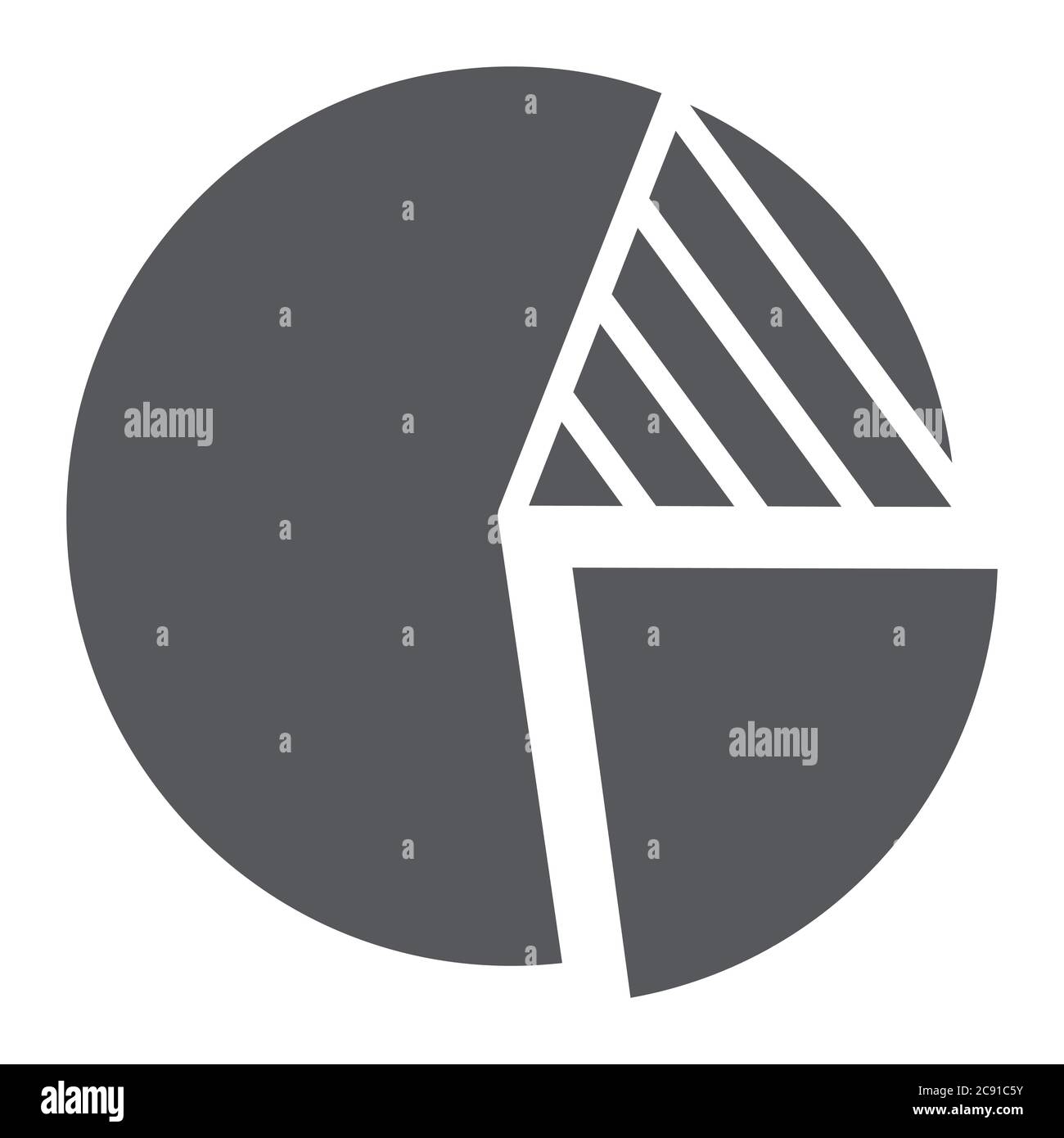 Pie chart glyph icon, finance and statistics, round graph sign, vector graphics, a solid pattern ...
