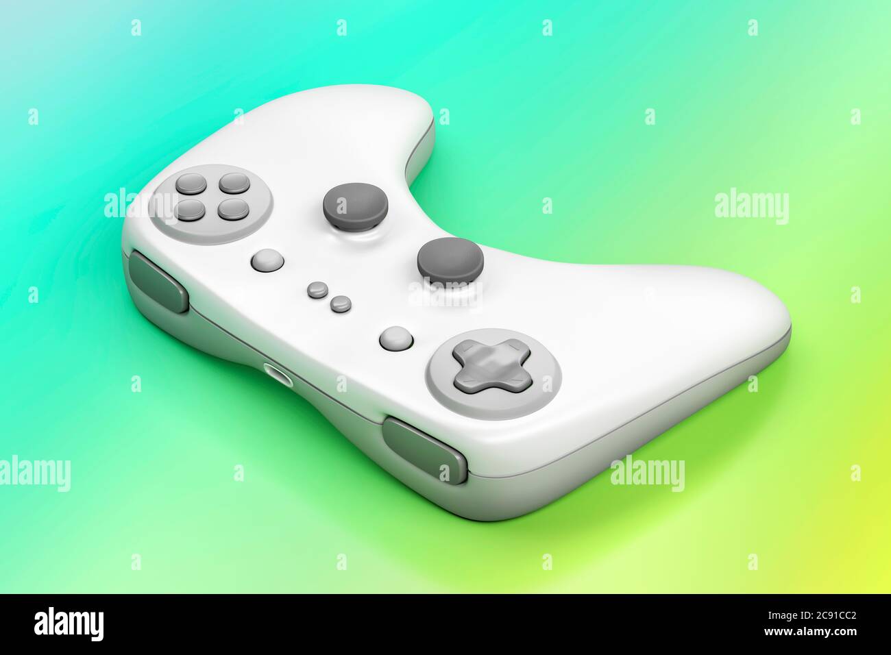 White wireless gamepad on colorful background Stock Photo - Alamy
