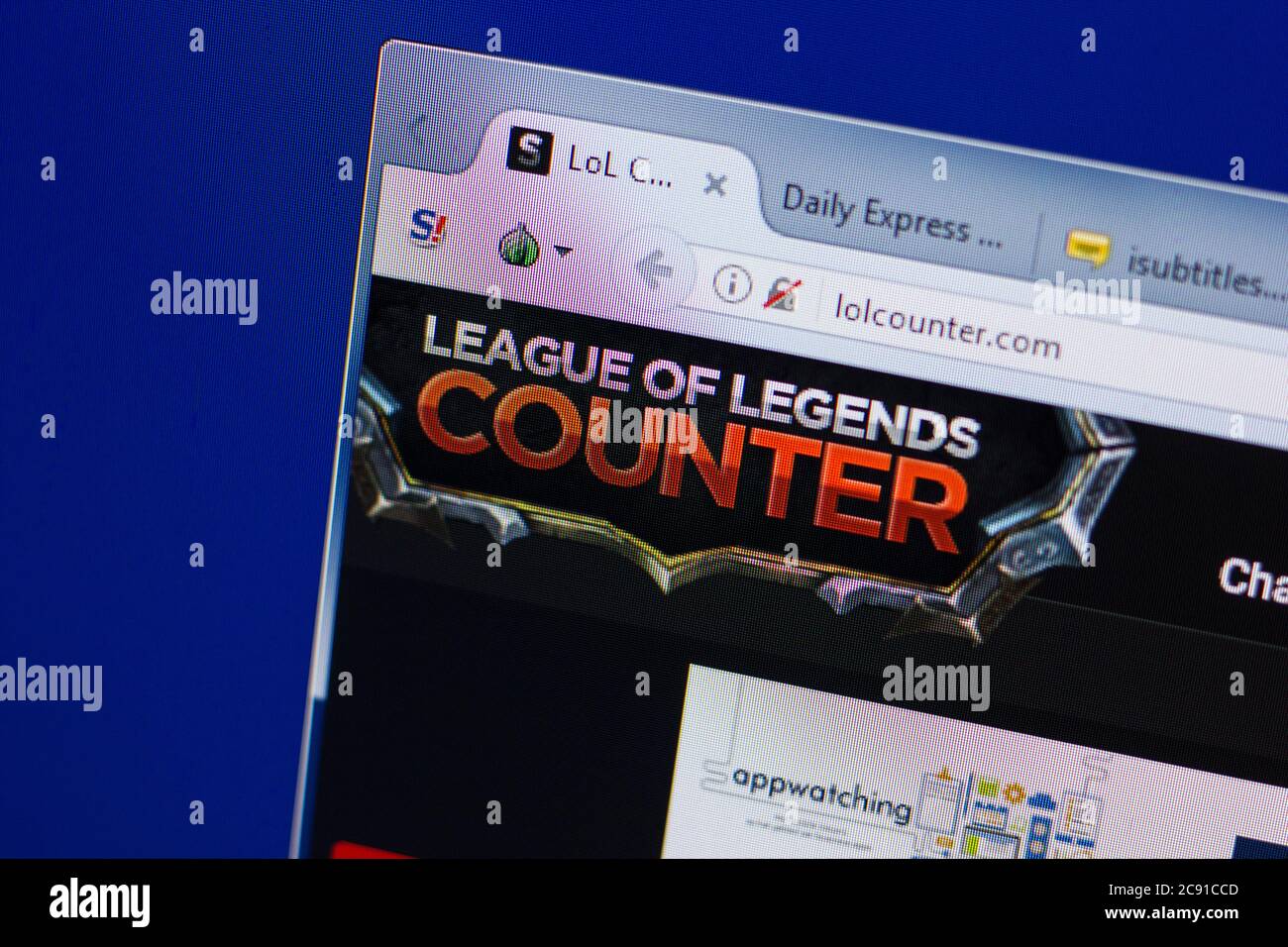 Ryazan, Russia - June 17, 2018: Homepage of LolCounter website on the ...