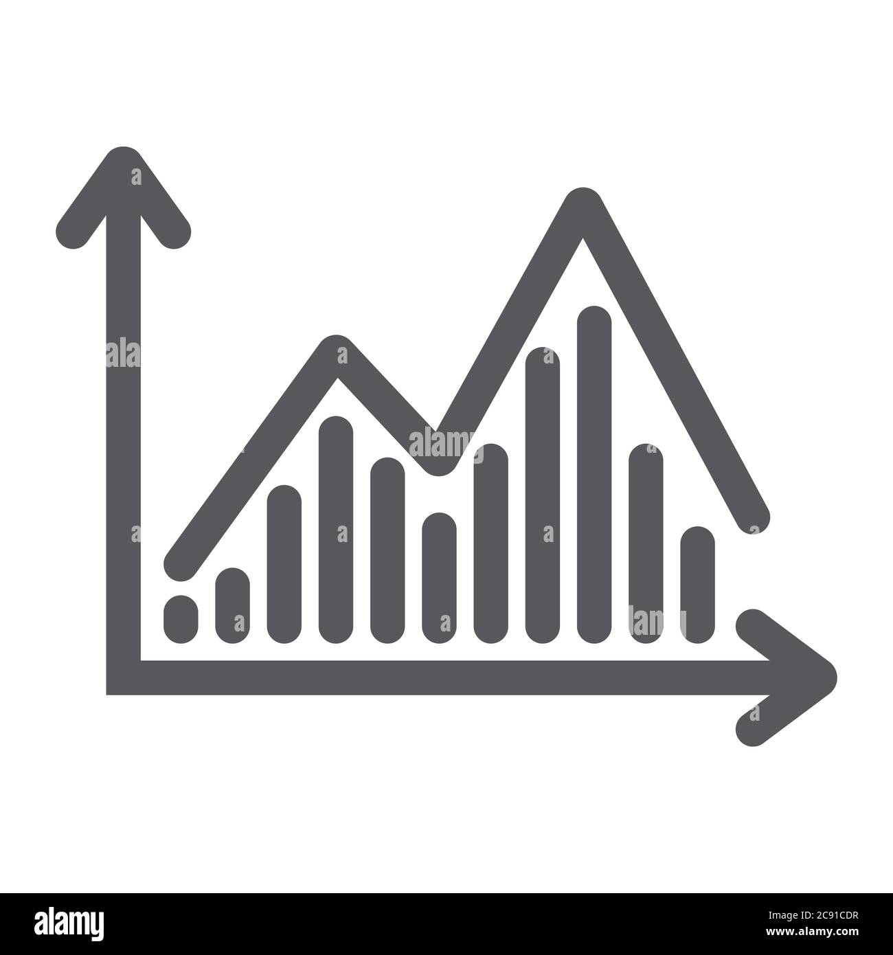 Stock chart glyph icon, graph and finance, statistic diagram sign ...