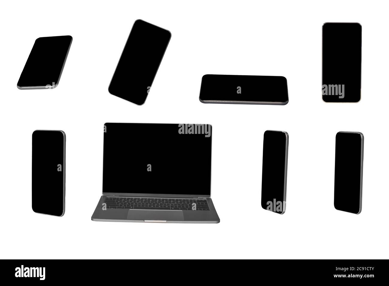 Set of technological gadgets isolated over white background Stock Photo ...