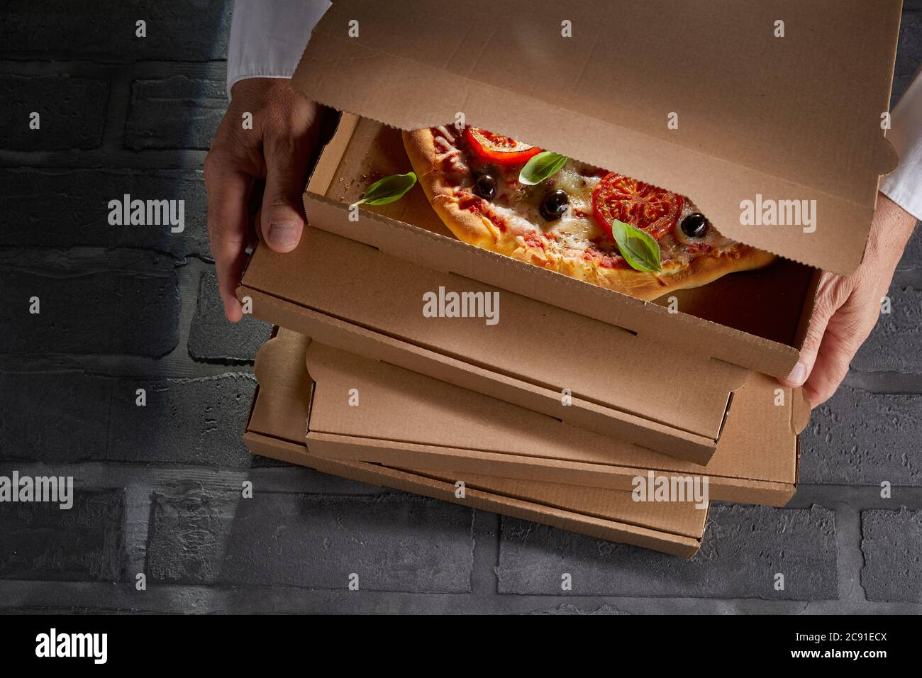 Cardboard pizza boxes hi-res stock photography and images - Alamy