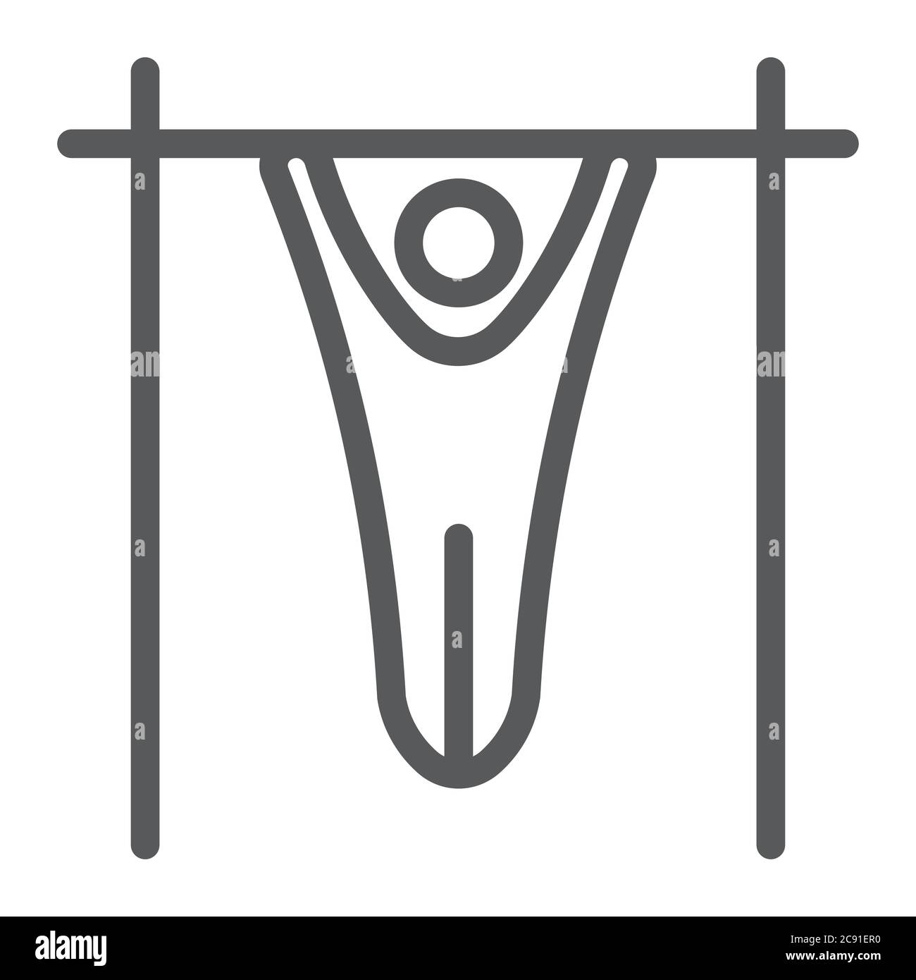 Pulling up men line icon, sport and training, street workout sign ...