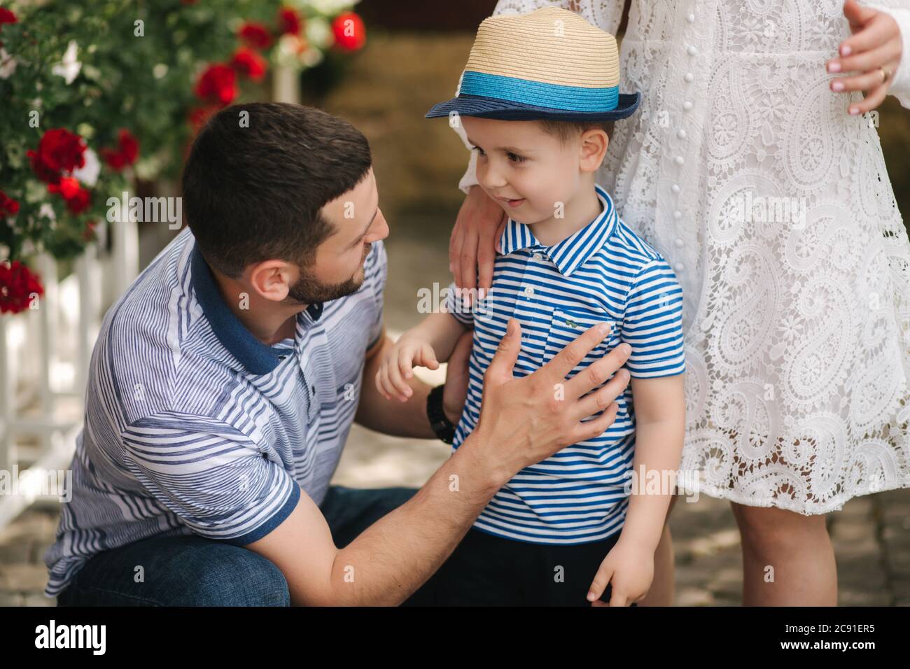 Happy dad with his little sun outdoors Stock Photo - Alamy