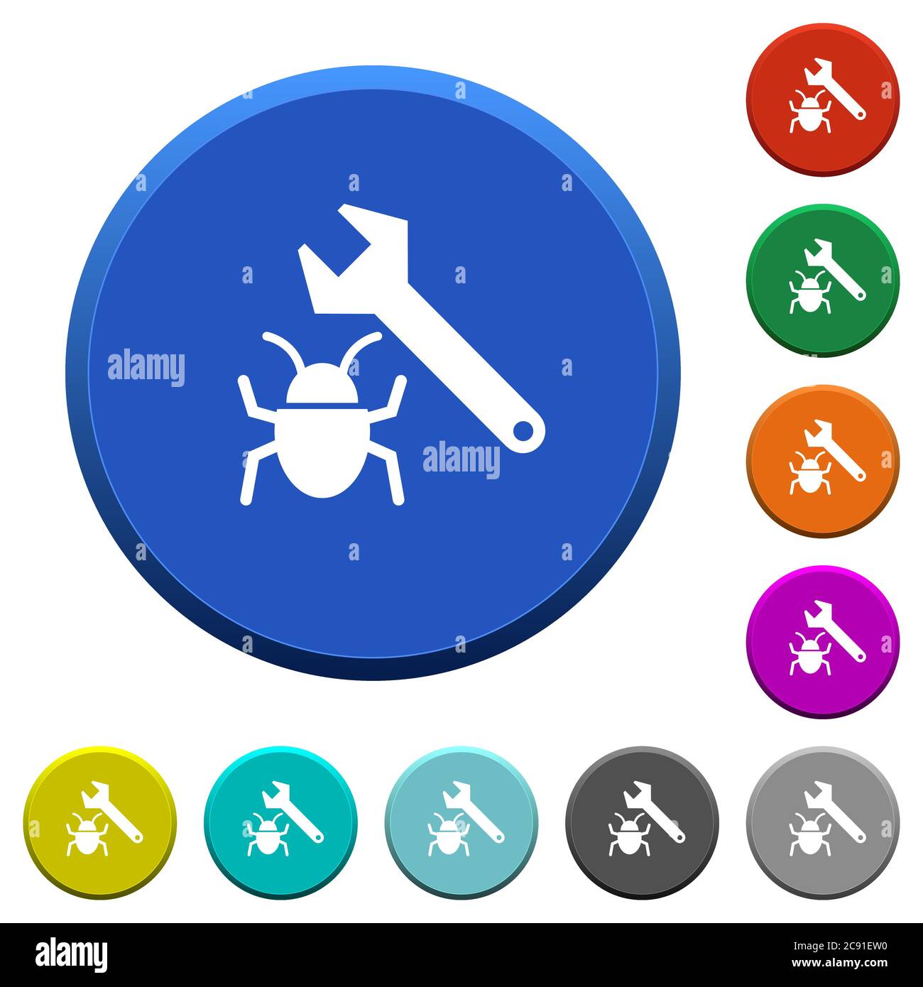 Bug fixing round color beveled buttons with smooth surfaces and flat ...